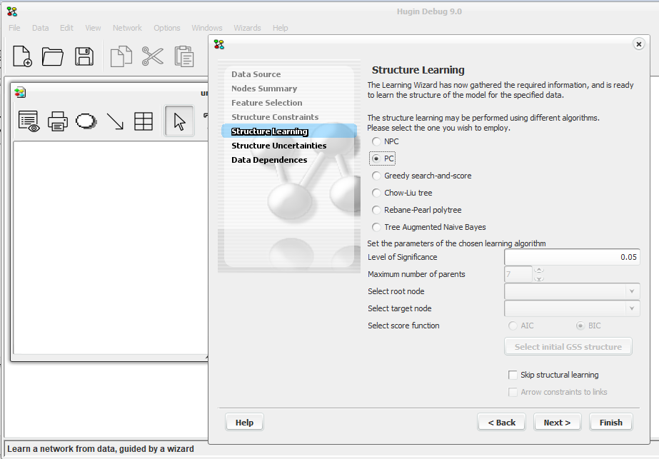 Structure Learning Tutorial — HUGIN GUI 9.5 documentation