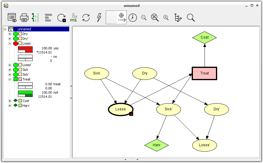 How to Build a (Limited Memory) Influence Diagram — HUGIN GUI 9.5 documentation